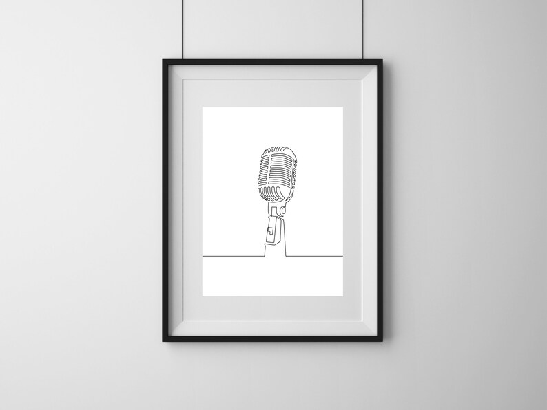 Vintage Microphone Line Art Microphone Vintage Print - Etsy