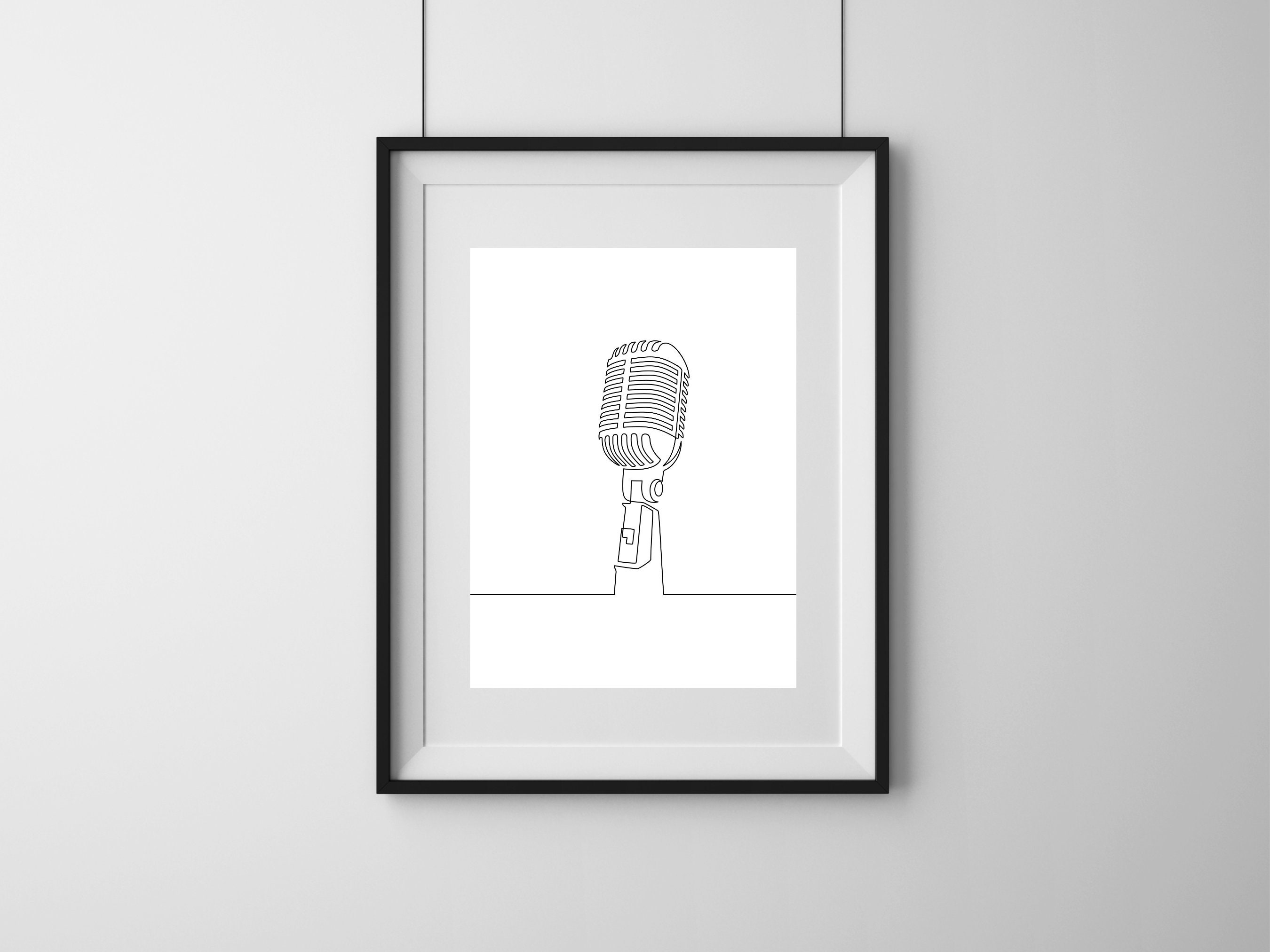 Vintage Microphone Line Art Microphone Vintage Print - Etsy