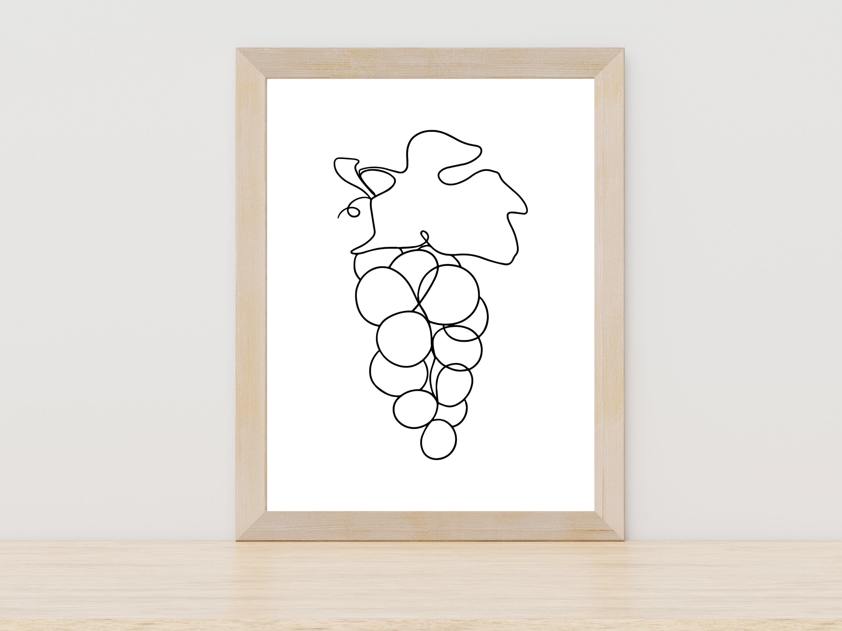 Wine Grapes Line Art Grape Vine Art Grape One Line Print - Etsy