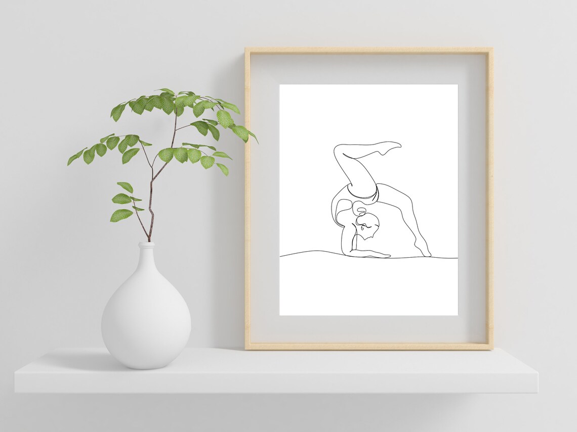 Gymnast Line Art Gymnastics Wall Art Gymnast Gift for Gymnastics Girl ...