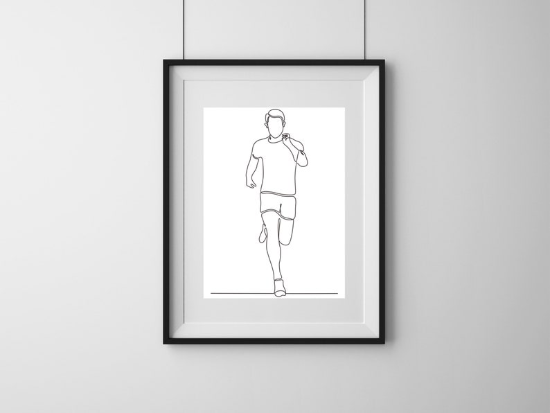 Minimalist Running Line Art Runner Line Art Run Wall Art Print - Etsy