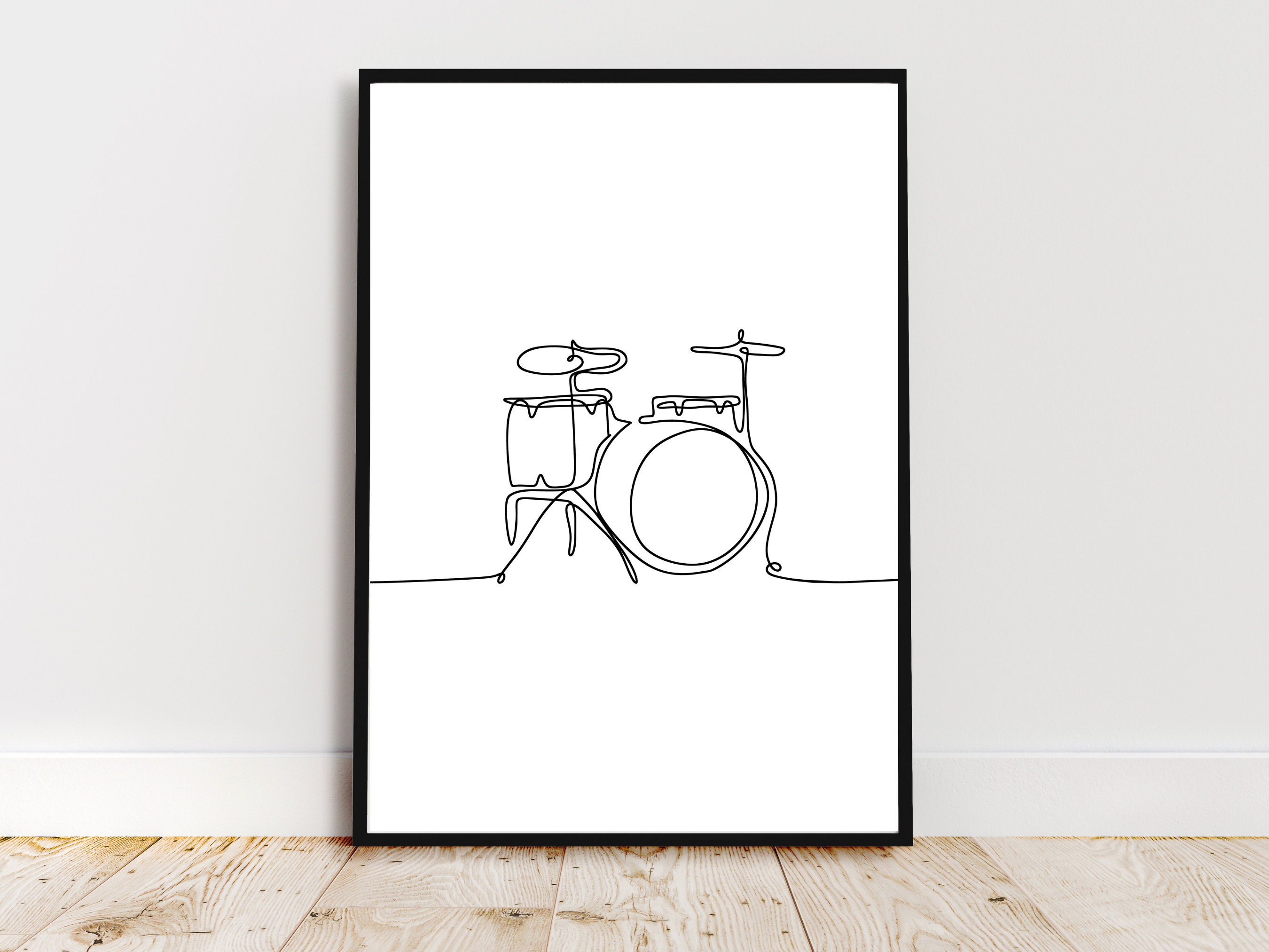 Minimal Drums Line Art Musician Wall Art Music Wall Print Musical ...