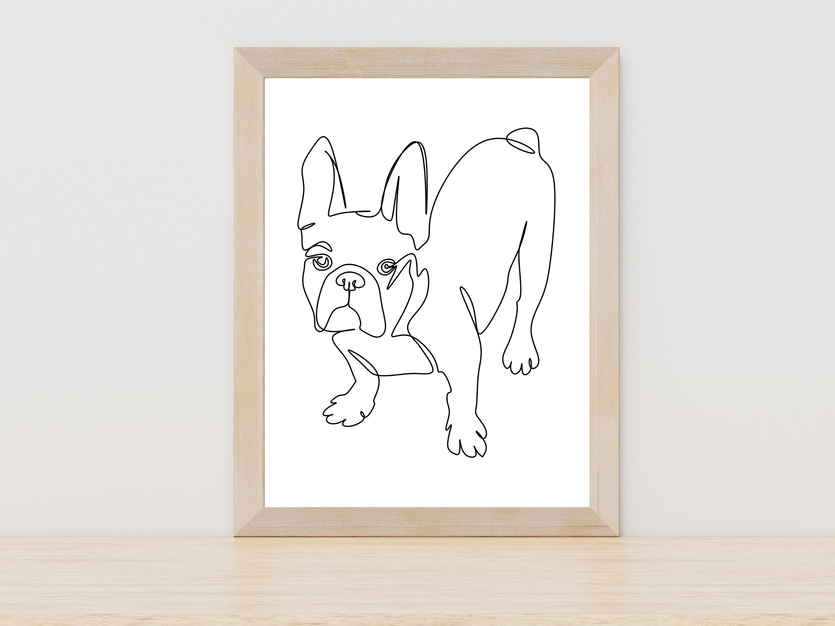 Boston Terrier Line Art, Boston Terrier Minimalist Line Art, Boston ...