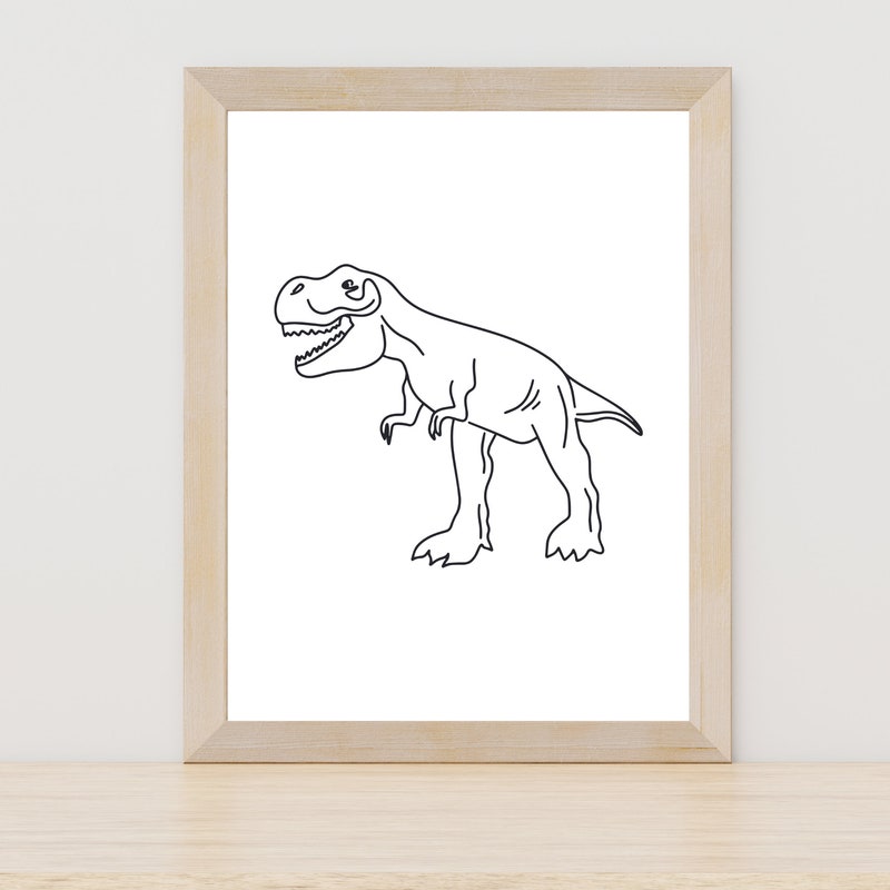 Line Drawing Dinosaur - Etsy Canada