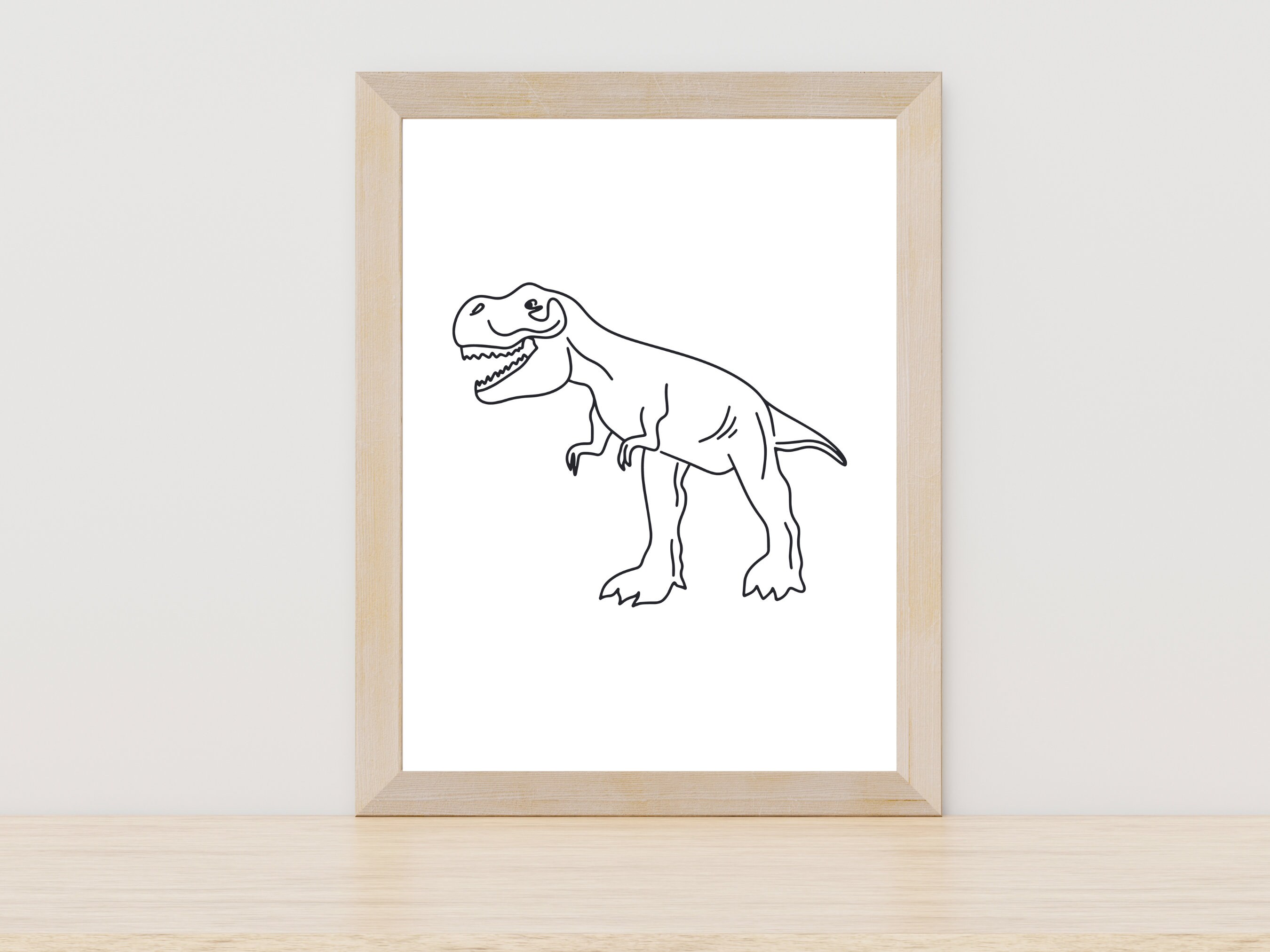 Tyrannosaurus Rex Line Art Modern Printable T-rex Drawing - Etsy