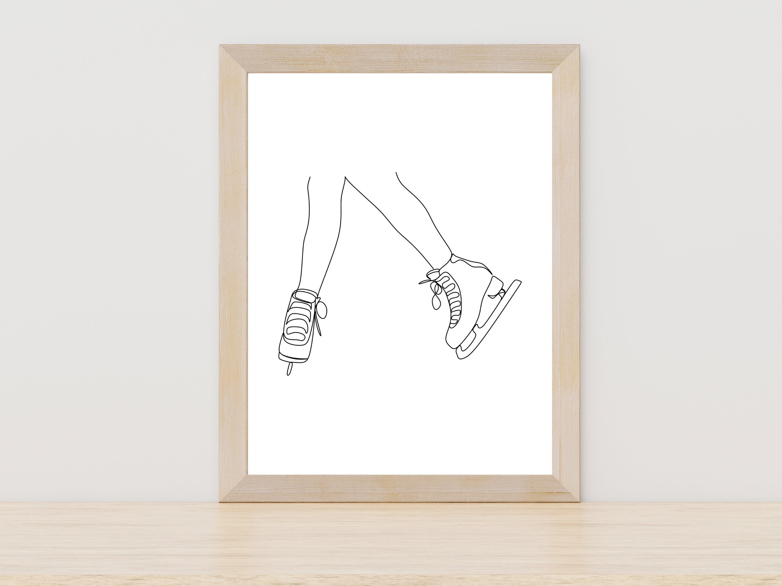 Ice Skater Line Art, Ice Sport Lovers Print, Ice Skating Drawing ...