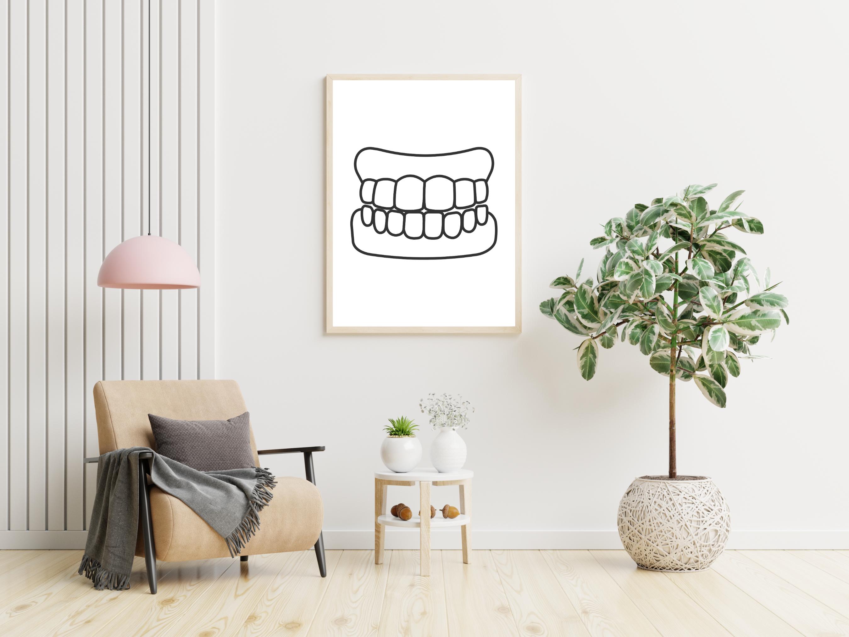 Dentist Line Art, Teeth Line Art, Minimal Dentist Office Line Art ...