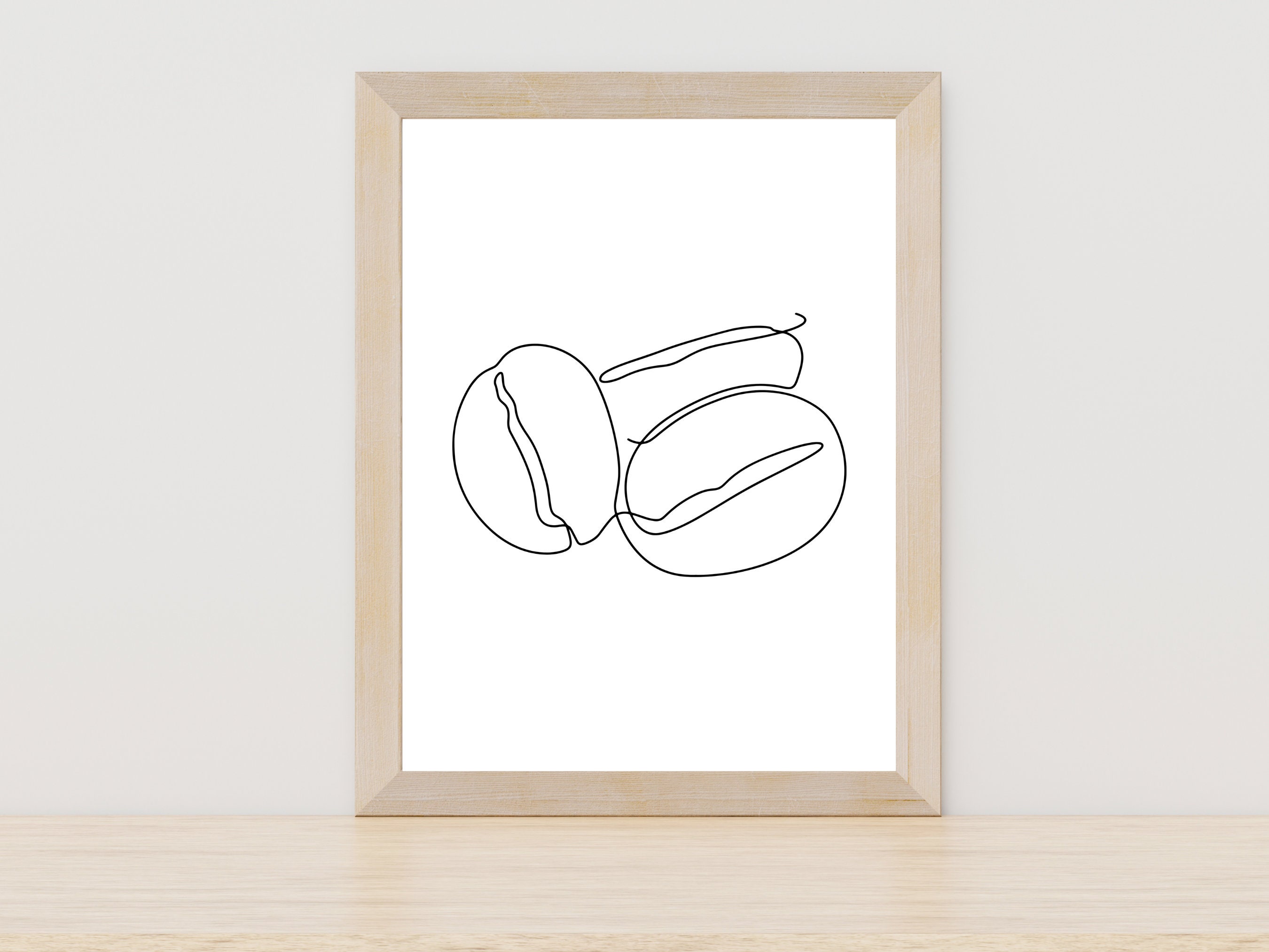 Coffee Beans One Line Drawing Coffee Beans Print Line Art - Etsy