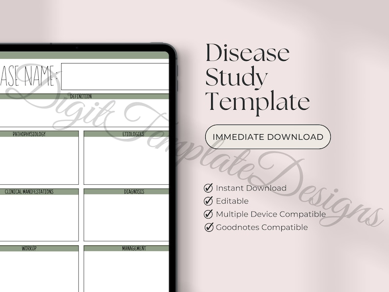 Disease Goodnotes Template Medical School Digital Studying Goodnotes ...
