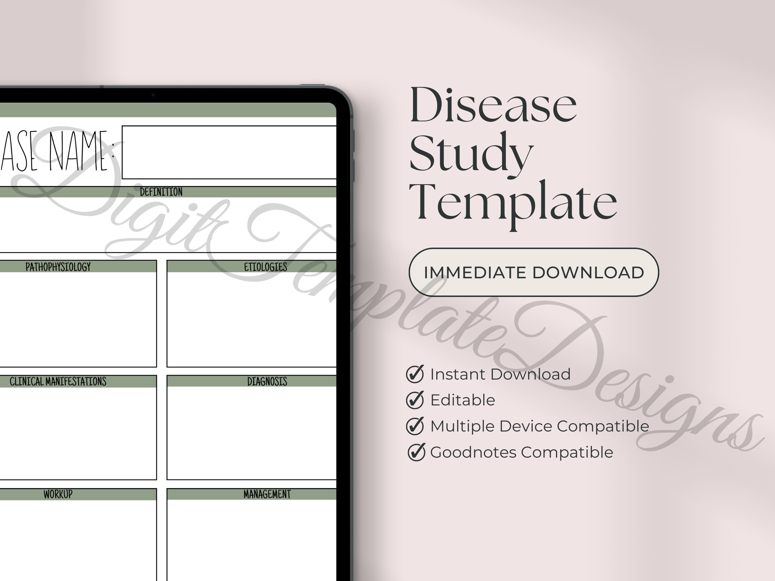 Disease Goodnotes Template Medical School Digital Studying Goodnotes ...