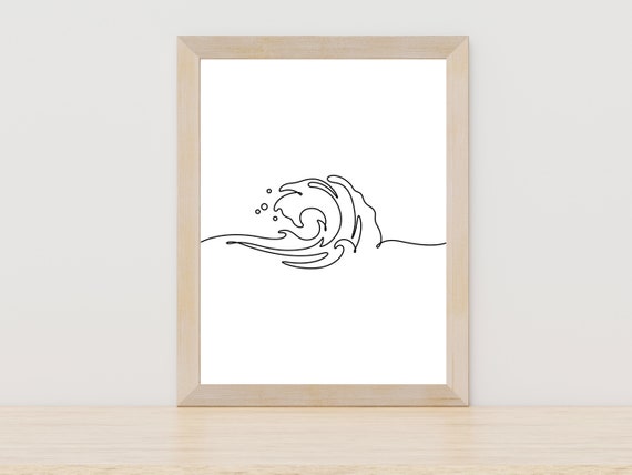 Simple Wave Outline Drawing