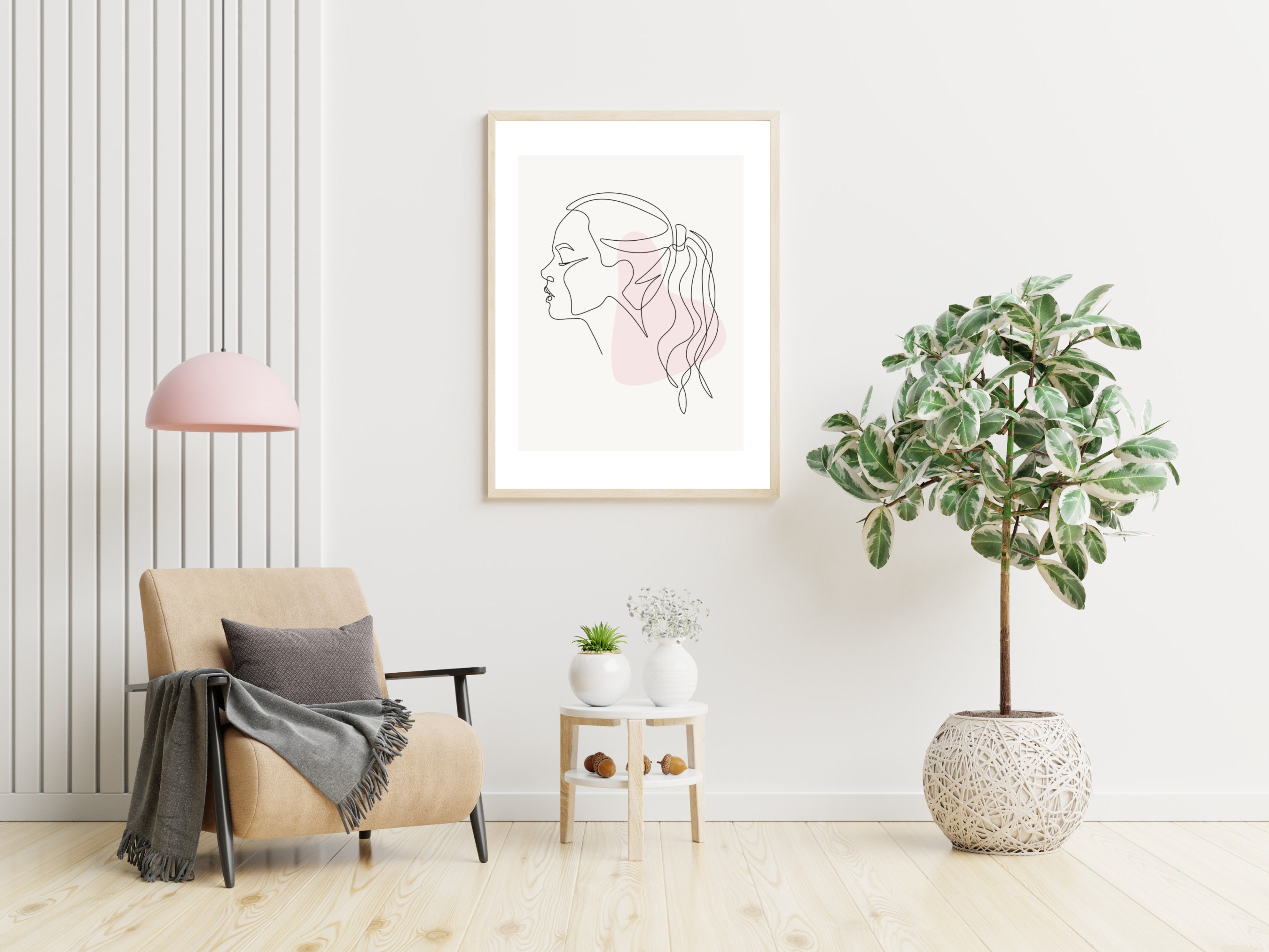 Female Ponytail Line Art, Printable Line Art, Feminist Art, Women Line ...