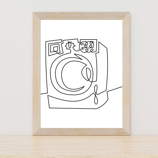 Laundry One Line Poster - Etsy