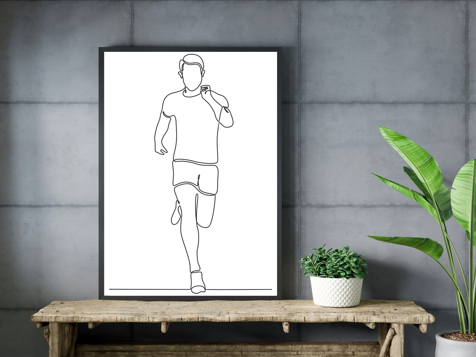 Minimalist Running Line Art Runner Line Art Run Wall Art Print Sport ...