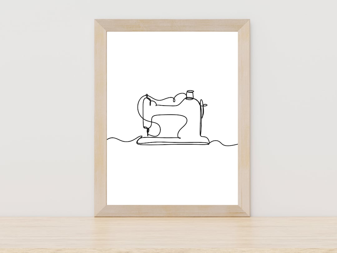 Sewing Machine Line Art Fashion Tailoring Print Sewing Poster ...