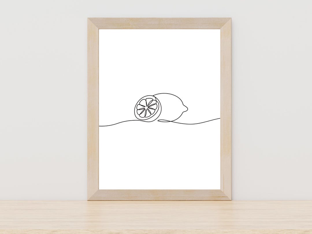 Lemon Line Art - Etsy