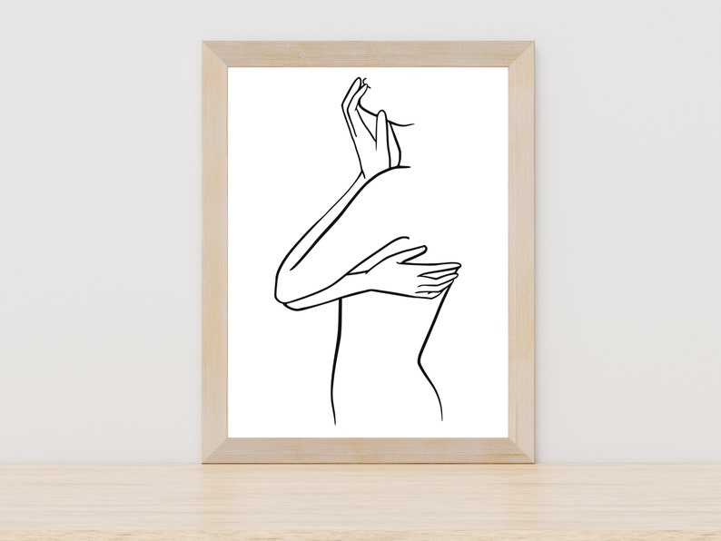 Naked Woman Line Art, Woman Body Line Art Printable, Female Line ...