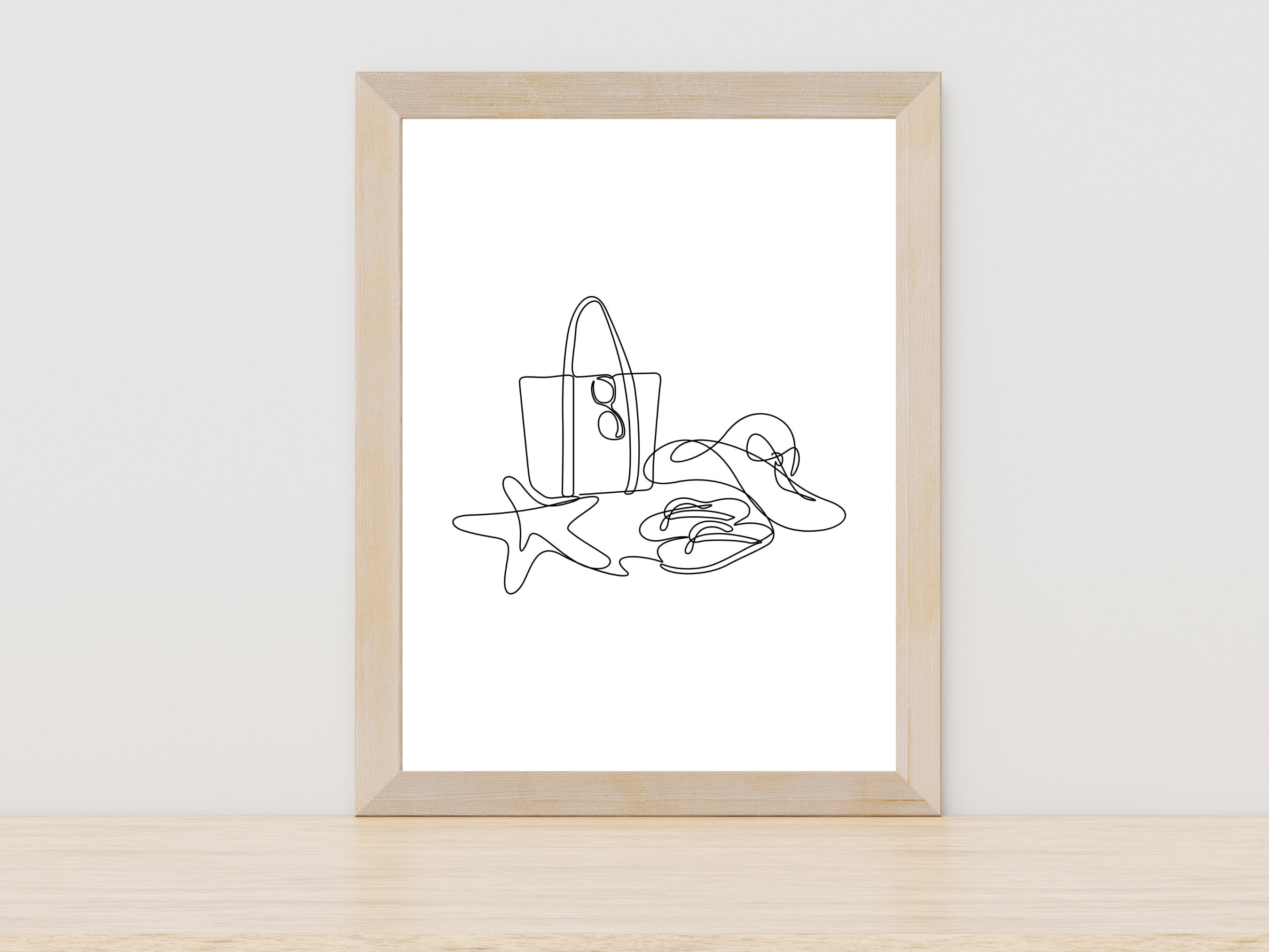 Printable Sea Shell One Line Art Sea Shell Wall Art Beach - Etsy