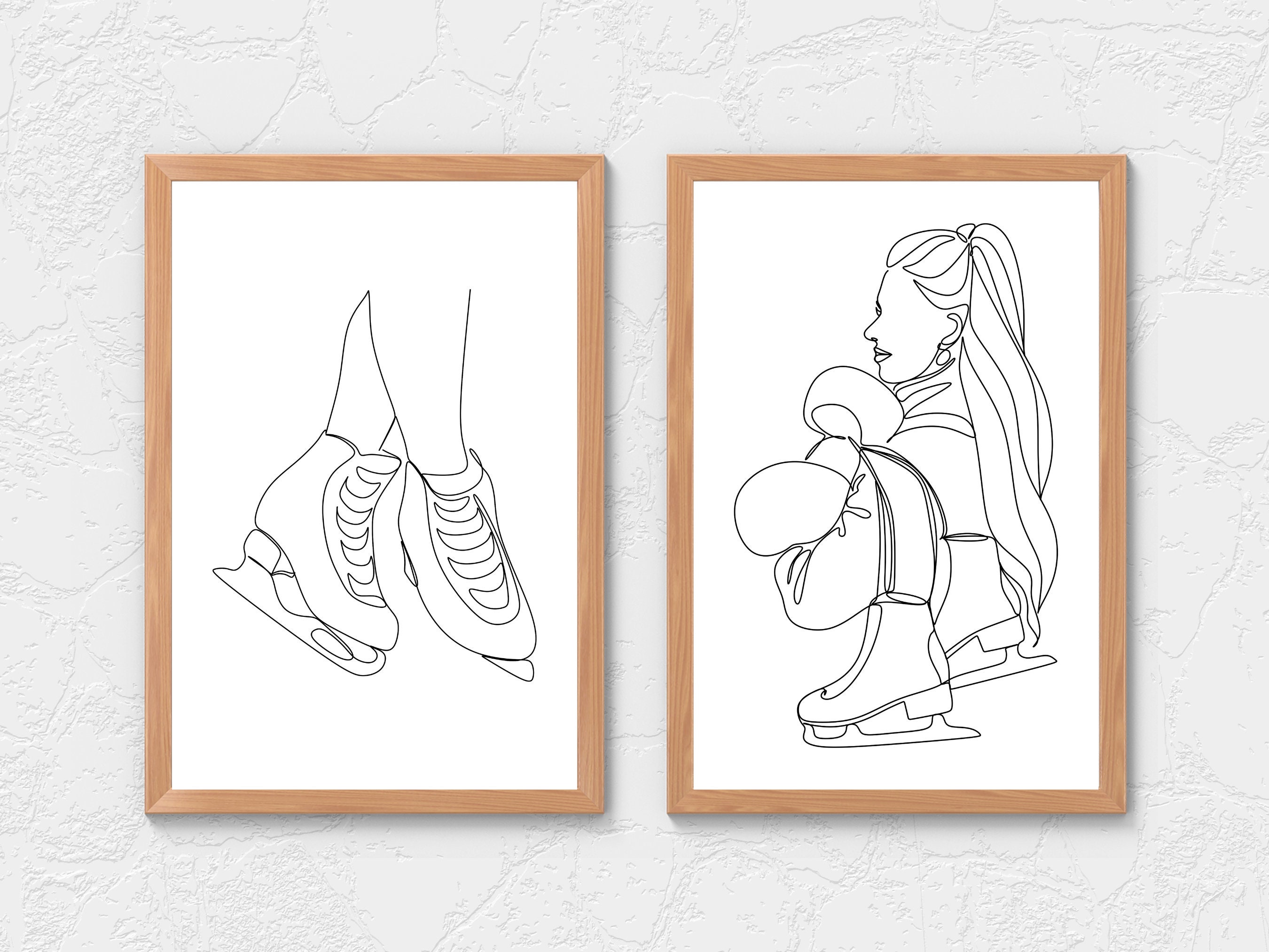 Figure Skating Line Art Ice Skater Line Art Ice Skates Line - Etsy
