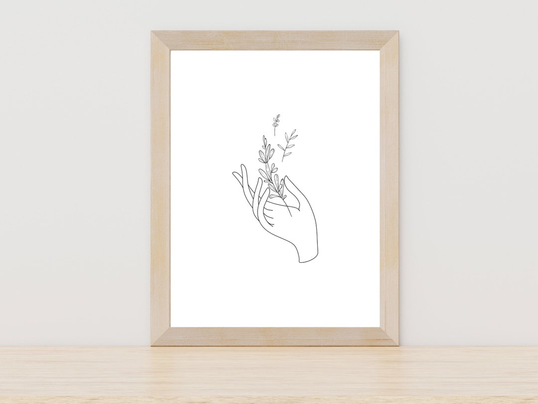 Hand Line Art, One Line Art Hand, Minimalist Wall Art, Gift for Lover ...