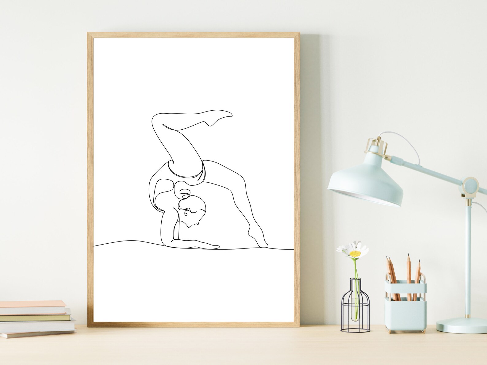 Gymnast Line Art Gymnastics Wall Art Gymnast Gift for Gymnastics Girl ...