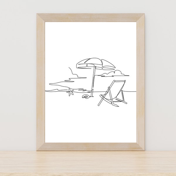 Beach Line Art - Etsy