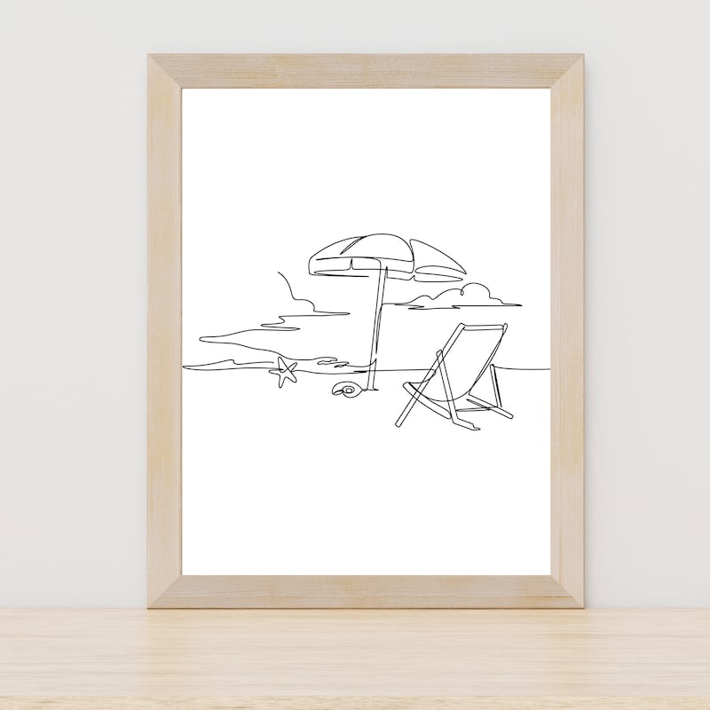 Beach Line Art - Etsy