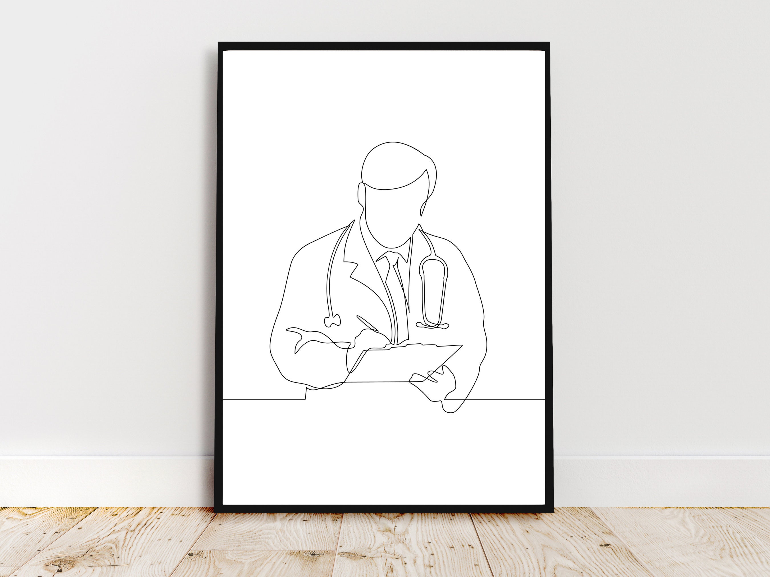 Minimalist Doctor Line Art, Digital Download, Medical Artwork, Surgical ...