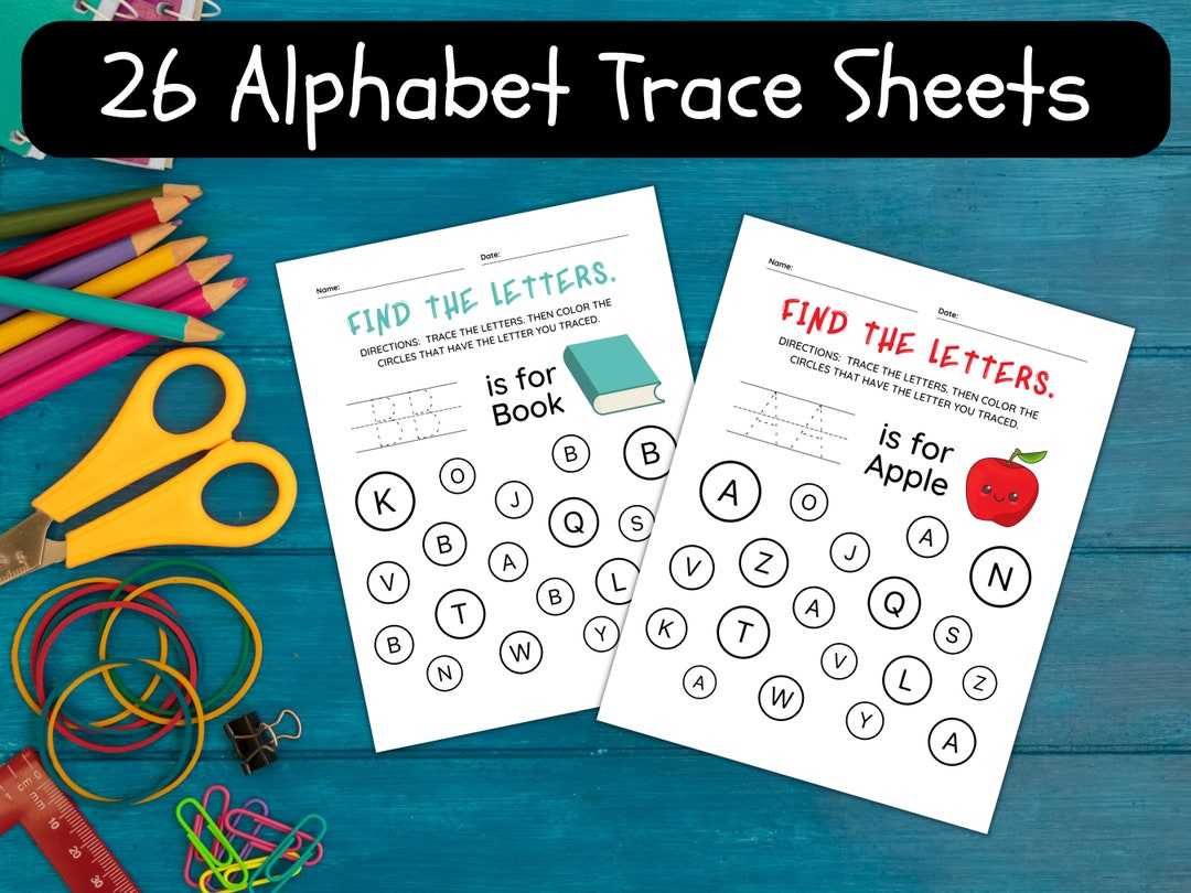 Trace and Color Alphabet Worksheets, Alphabet Letter Tracing Activities ...