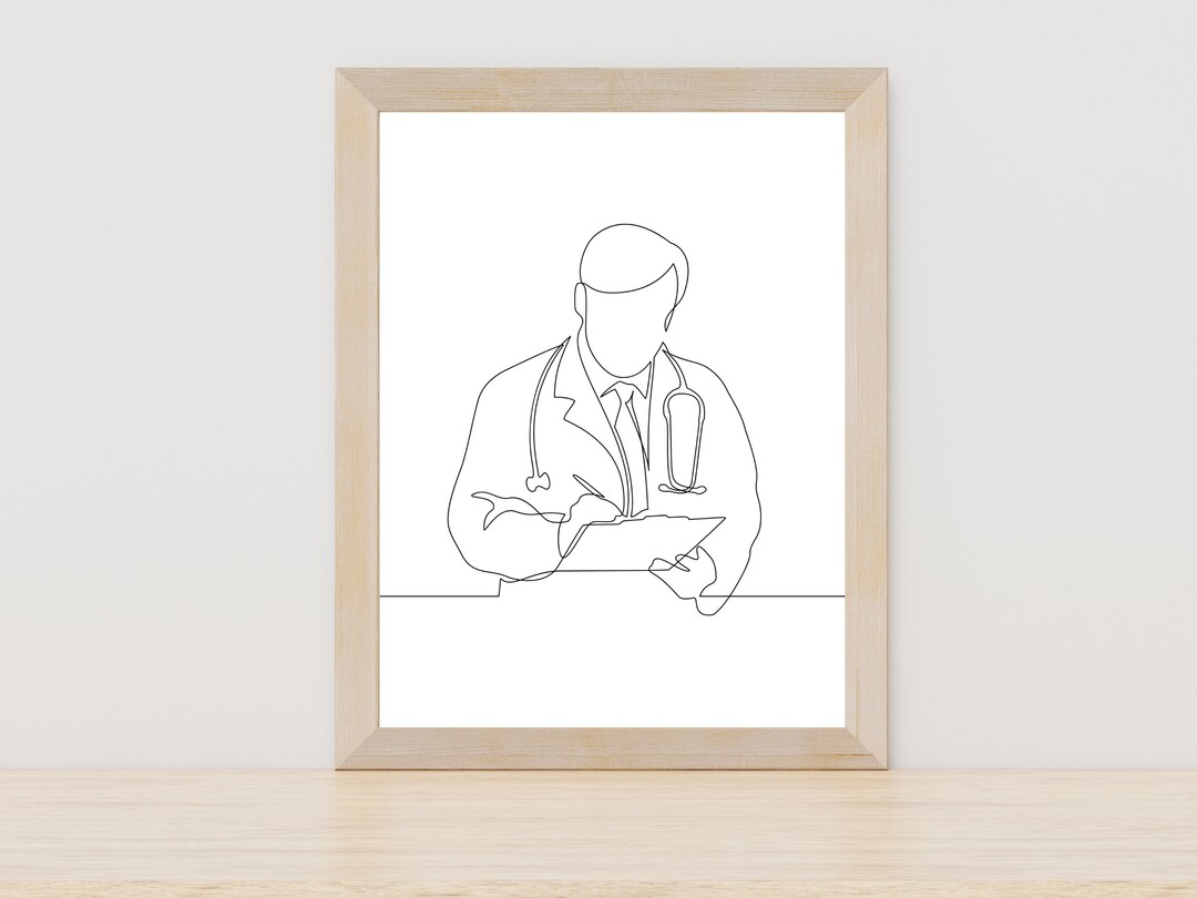 Minimalist Doctor Line Art, Digital Download, Medical Artwork, Surgical ...