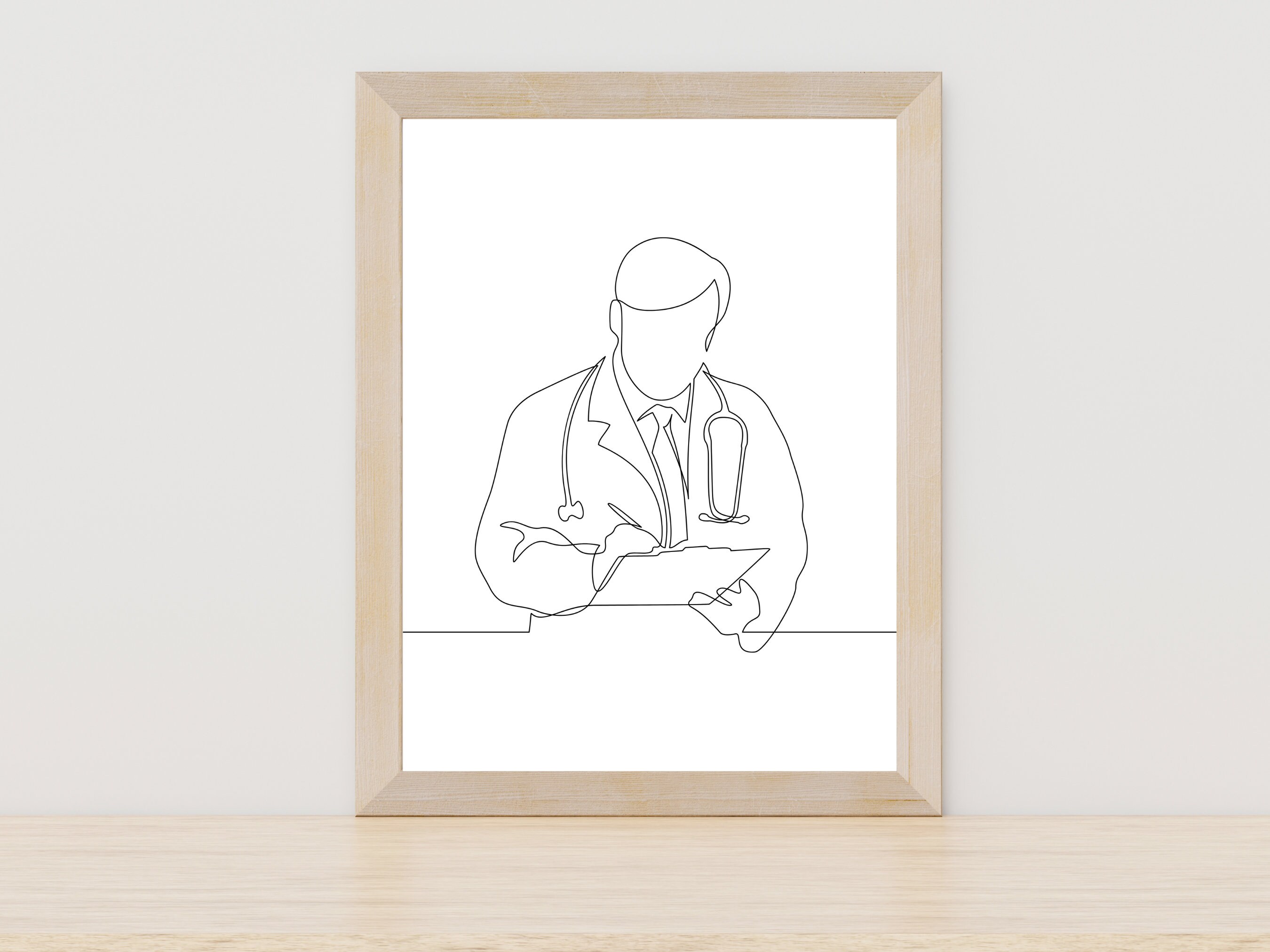 Minimalist Doctor Line Art, Digital Download, Medical Artwork, Surgical ...