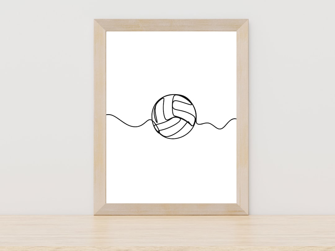Volleyball Line Art Volleyball Poster Gift for Volleyball Player Sport ...