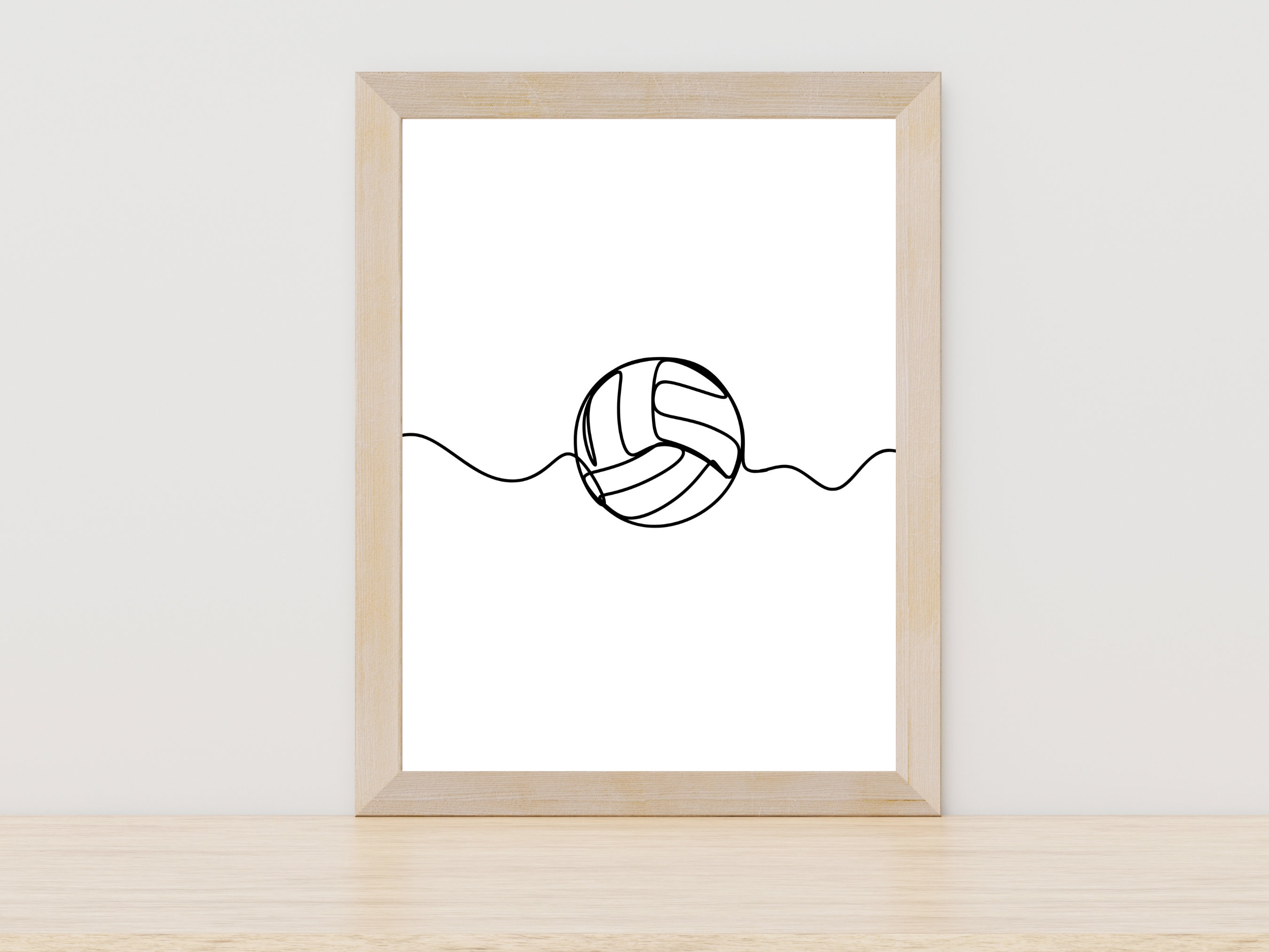Volleyball Line Art Volleyball Poster Gift for Volleyball Player Sport ...