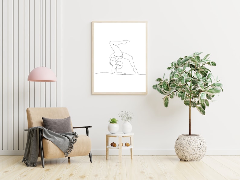 Gymnast Line Art Gymnastics Wall Art Gymnast Gift for Gymnastics Girl ...