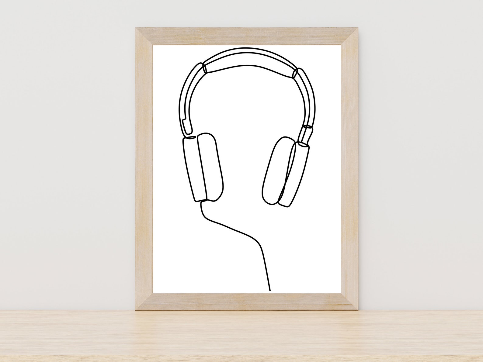 Headphones Line Art Headphones Wall Art DJ Poster Music Lover Print ...
