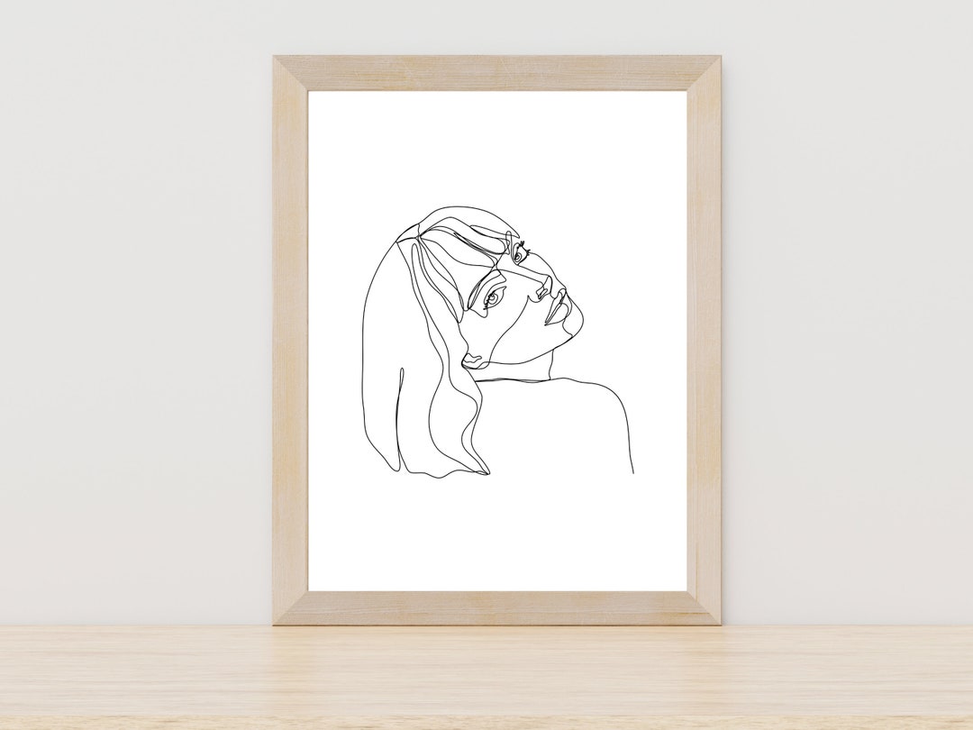 Line Art Woman Print, Minimal Woman Line, Female Poster, Woman Line ...