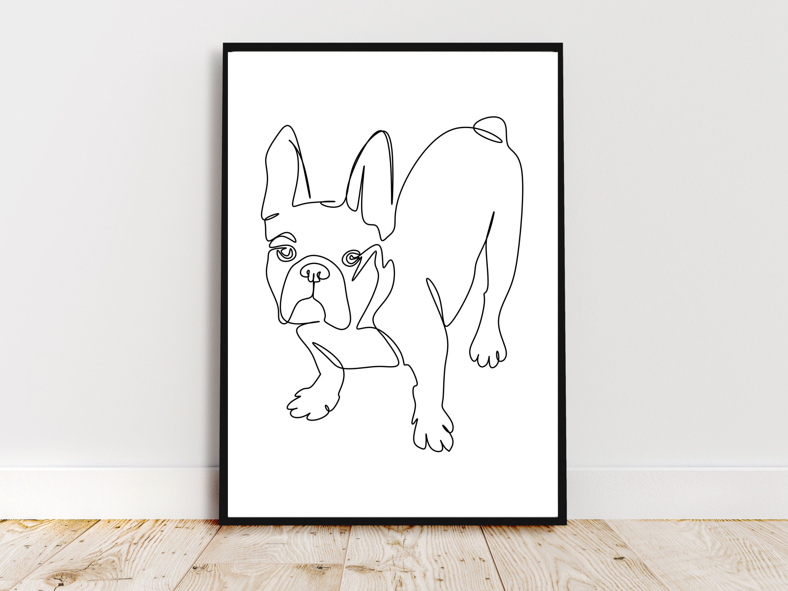 Boston Terrier Line Art, Boston Terrier Minimalist Line Art, Boston ...