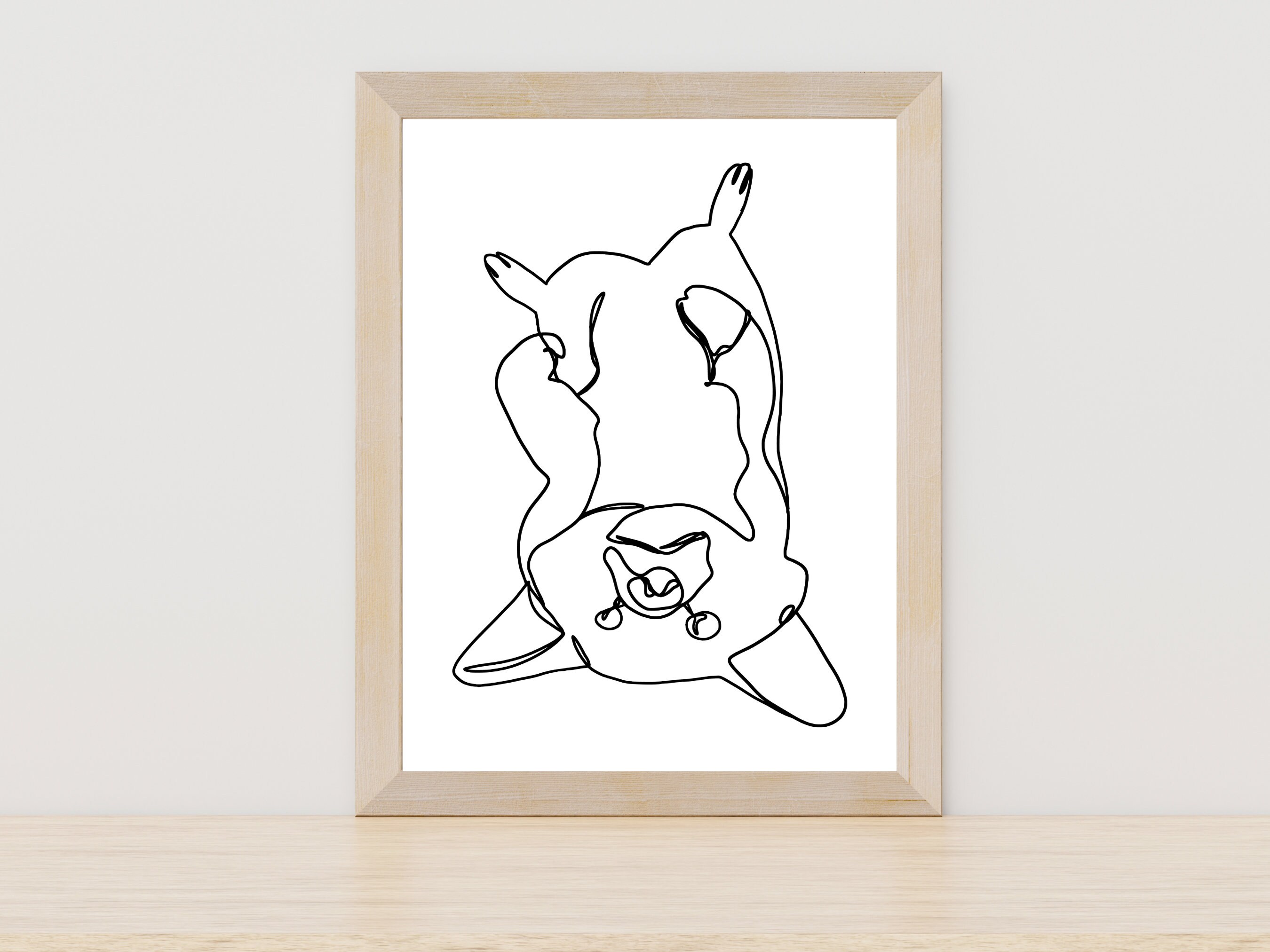 Corgi Line Drawing, Pet Sketch Art Print, Gift for Dog Owner, Dog Room ...
