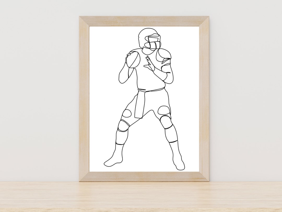 Football Line Art, American Football Wall Art Print, Minimalist Sports ...