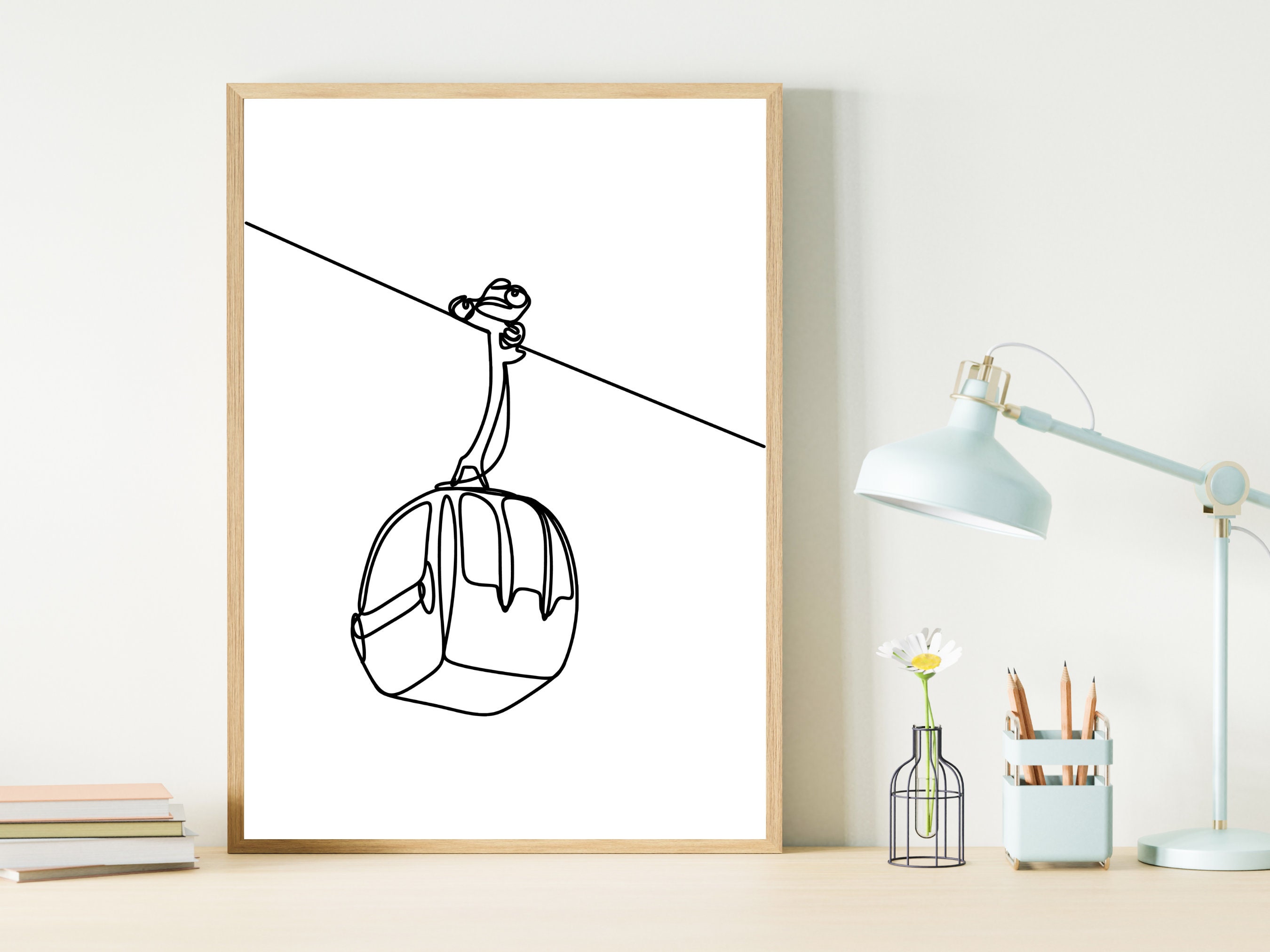 Cable Car Line Art Gondola Lift Cable Car Line Art Cable Car Drawing ...