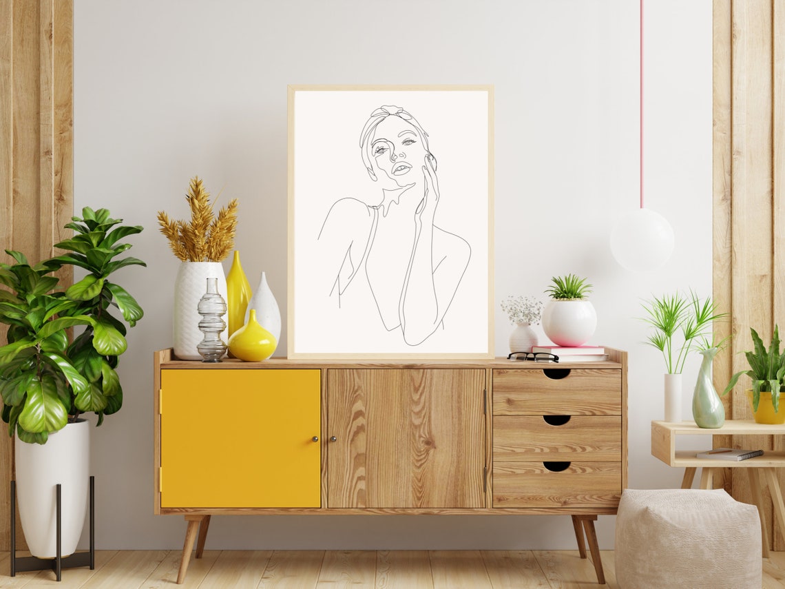 Minimalist Female Line Art Drawing Woman Line Art Print - Etsy