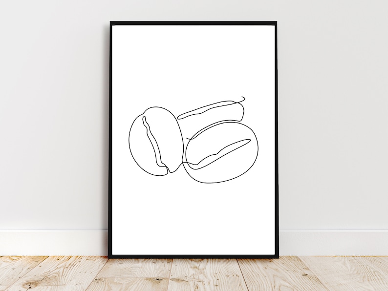 Coffee Beans One Line Drawing Coffee Beans Print Line Art - Etsy