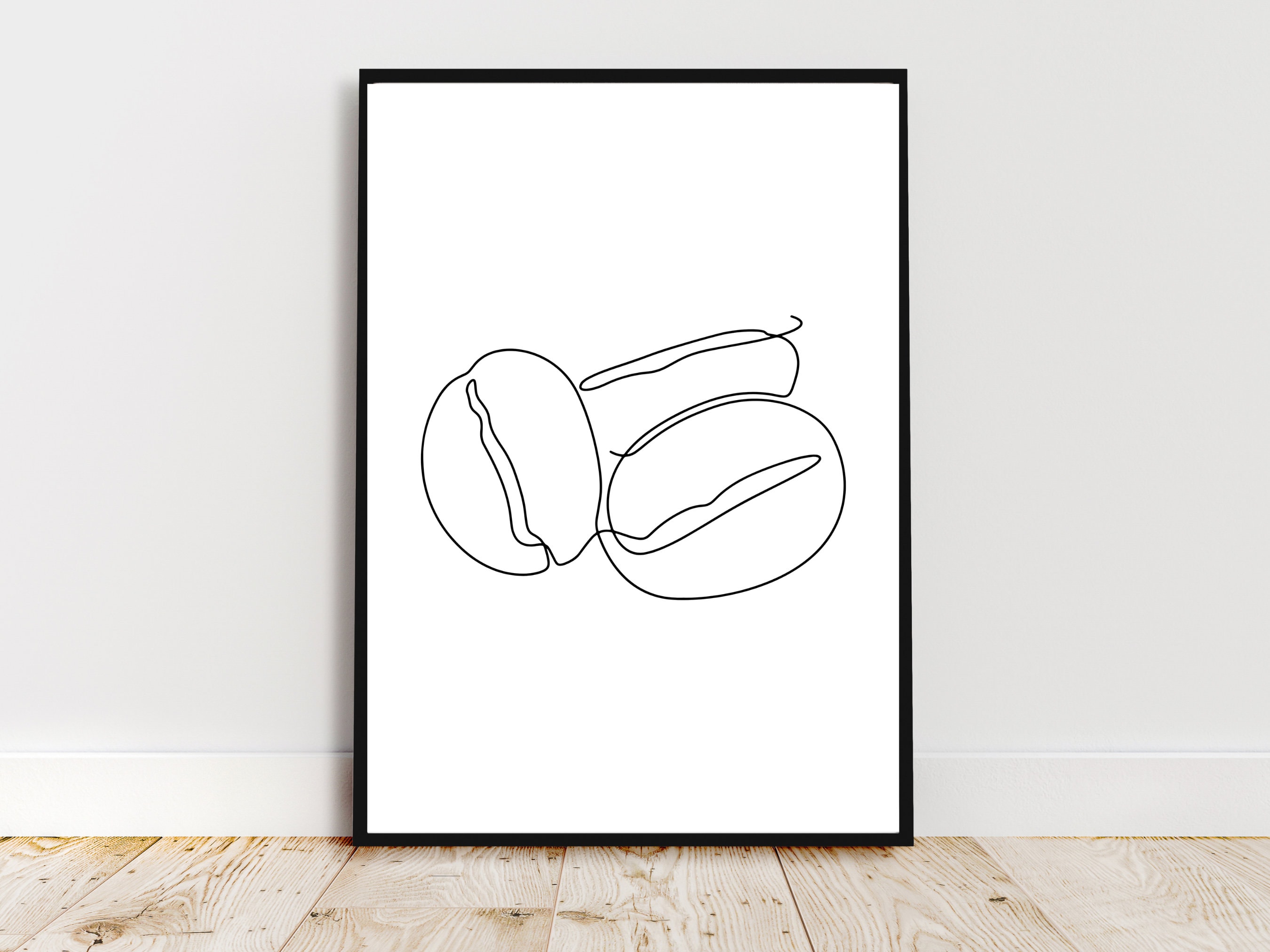 Coffee Beans One Line Drawing Coffee Beans Print Line Art - Etsy