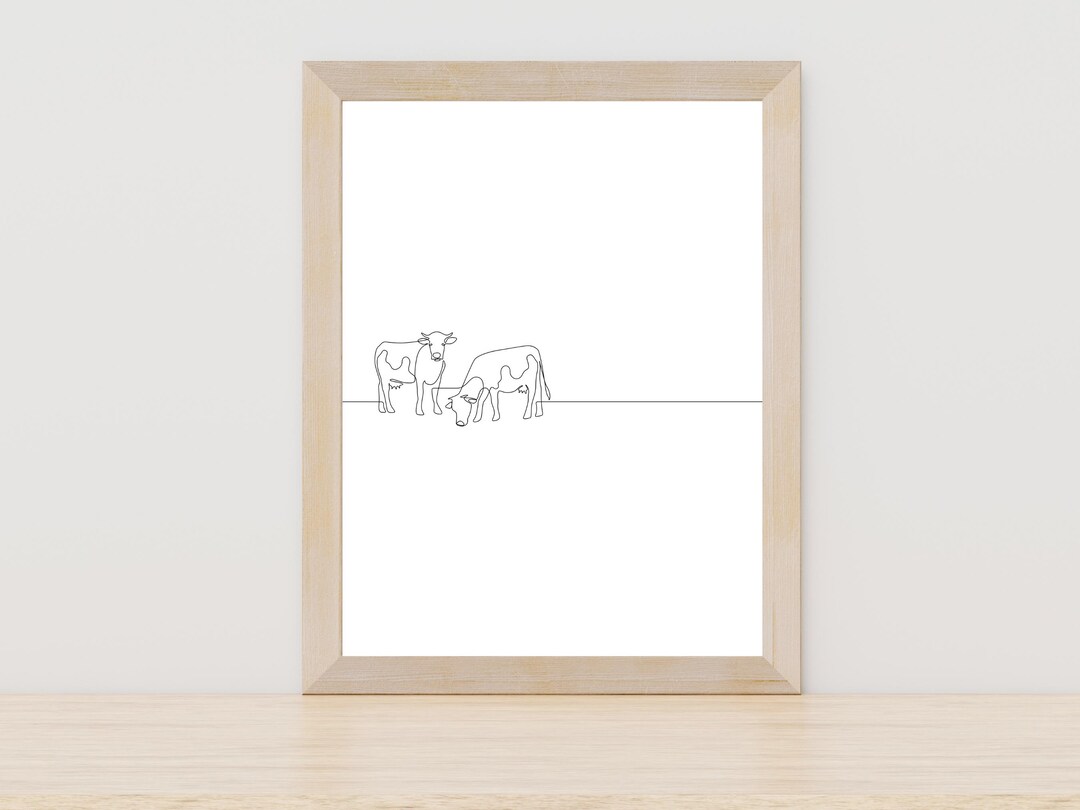 Cow Line Art - Etsy