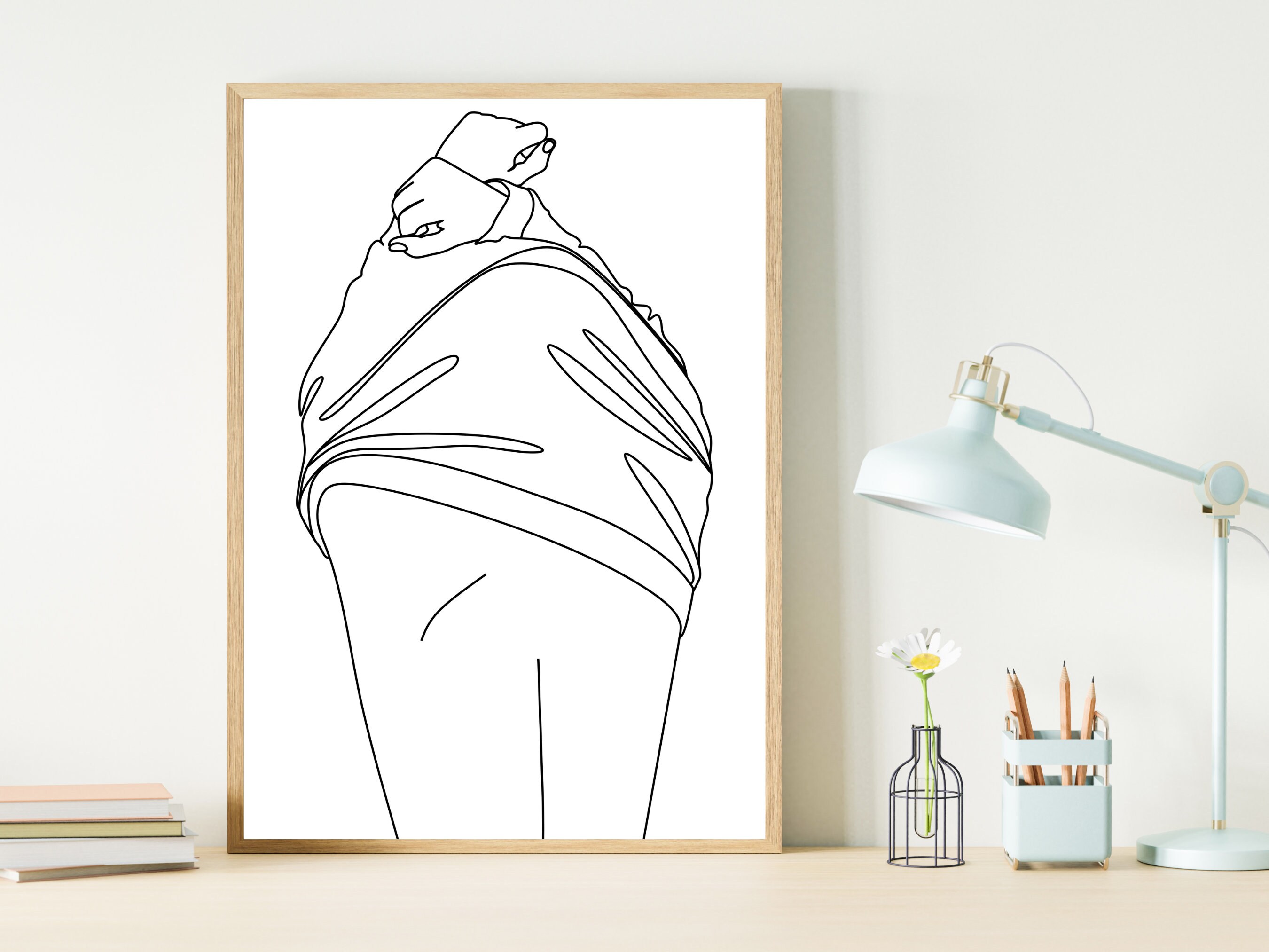 Woman Taking Clothes off Line Art, Woman Body Line Art Print, Female ...