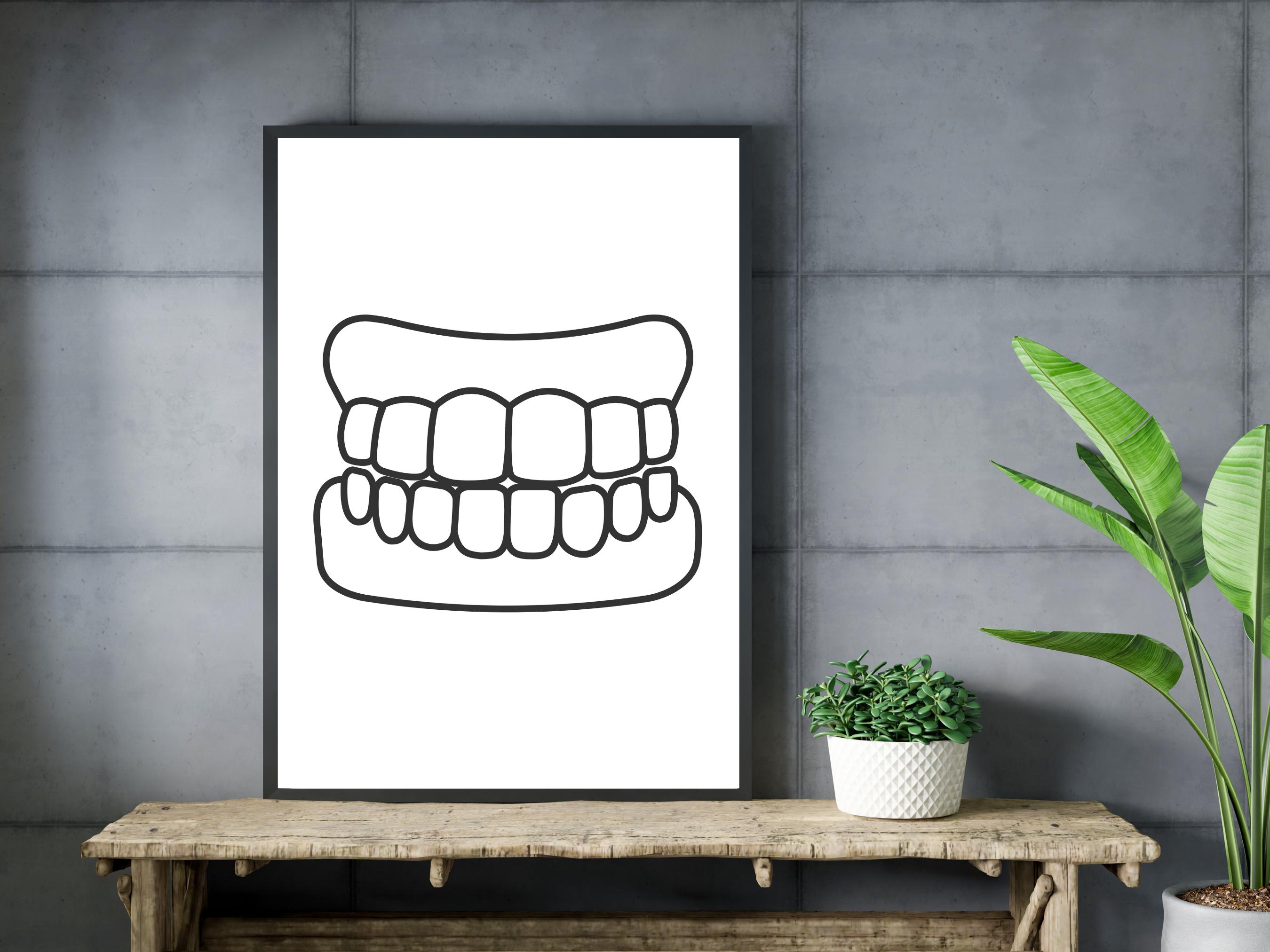 Dentist Line Art, Teeth Line Art, Minimal Dentist Office Line Art ...