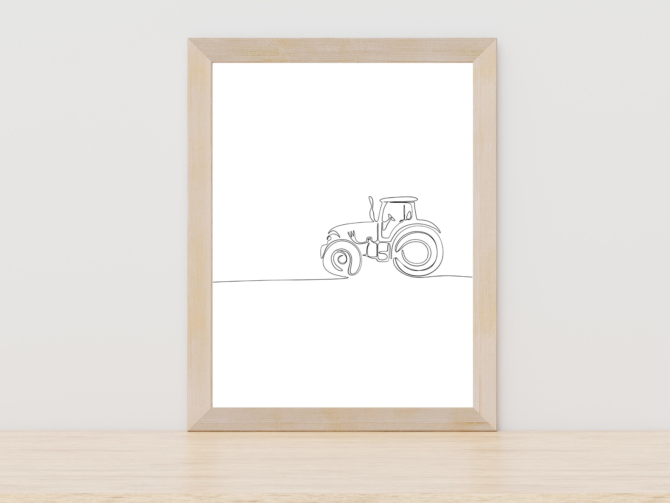 Tractor Line Art, Farming Line Art, Minimal Farmhouse, Farming Wall Art ...