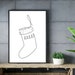 Christmas Stocking Line Art Minimal Christmas Wall Art - Etsy