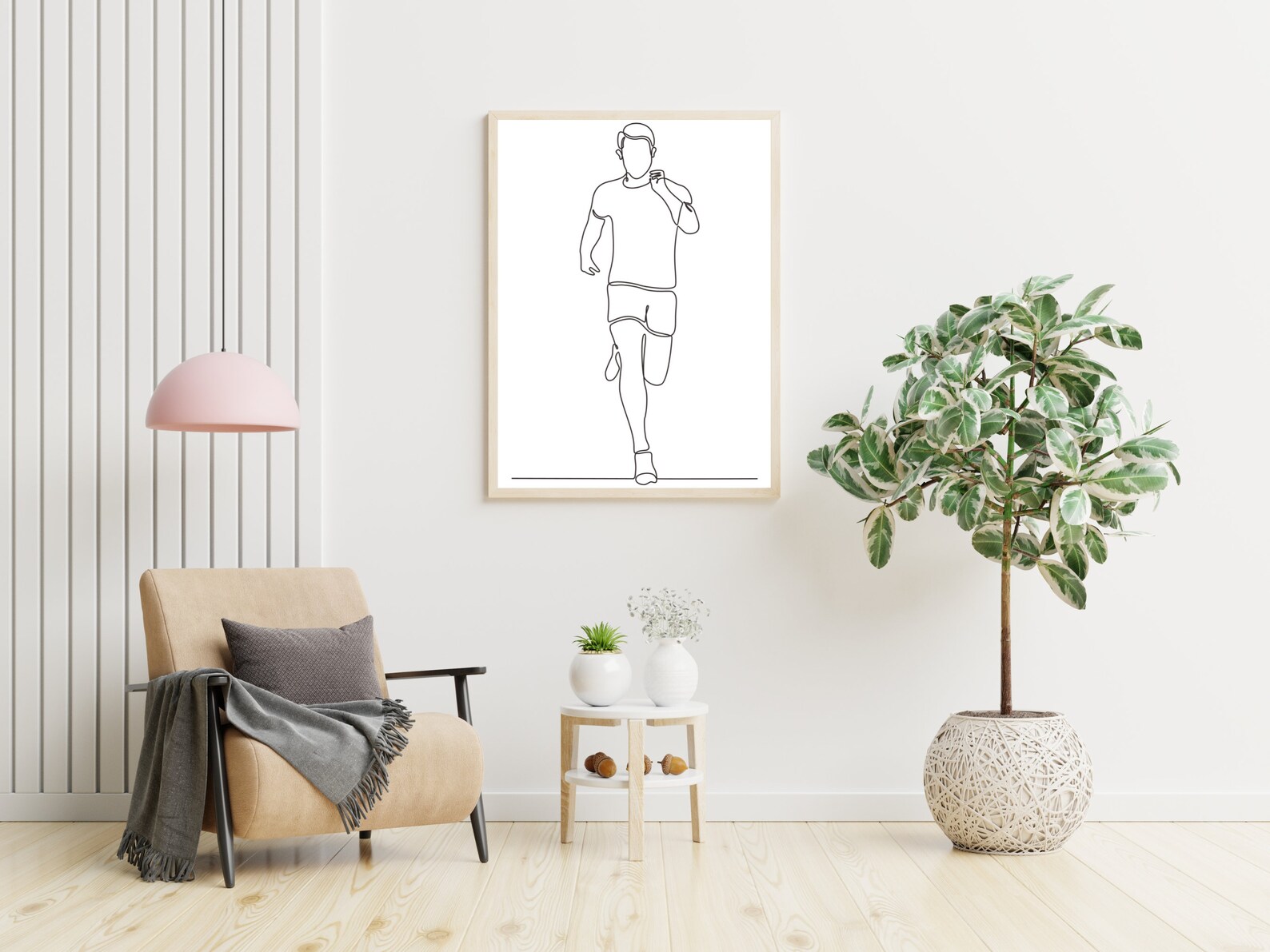 Minimalist Running Line Art Runner Line Art Run Wall Art Print Sport ...