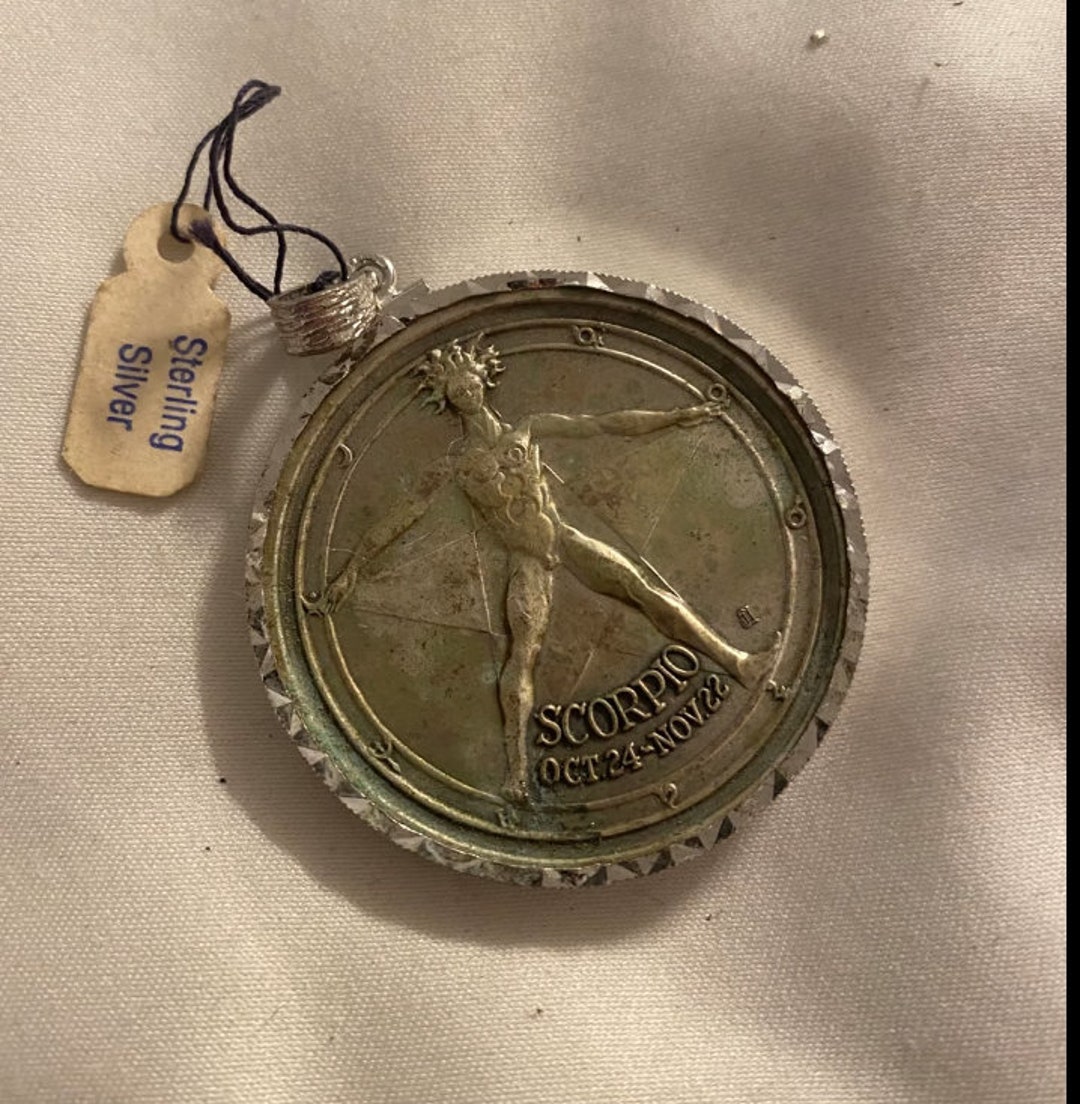 Heavy Solid Scorpio Zodiac Sterling Silver Pendant - Etsy